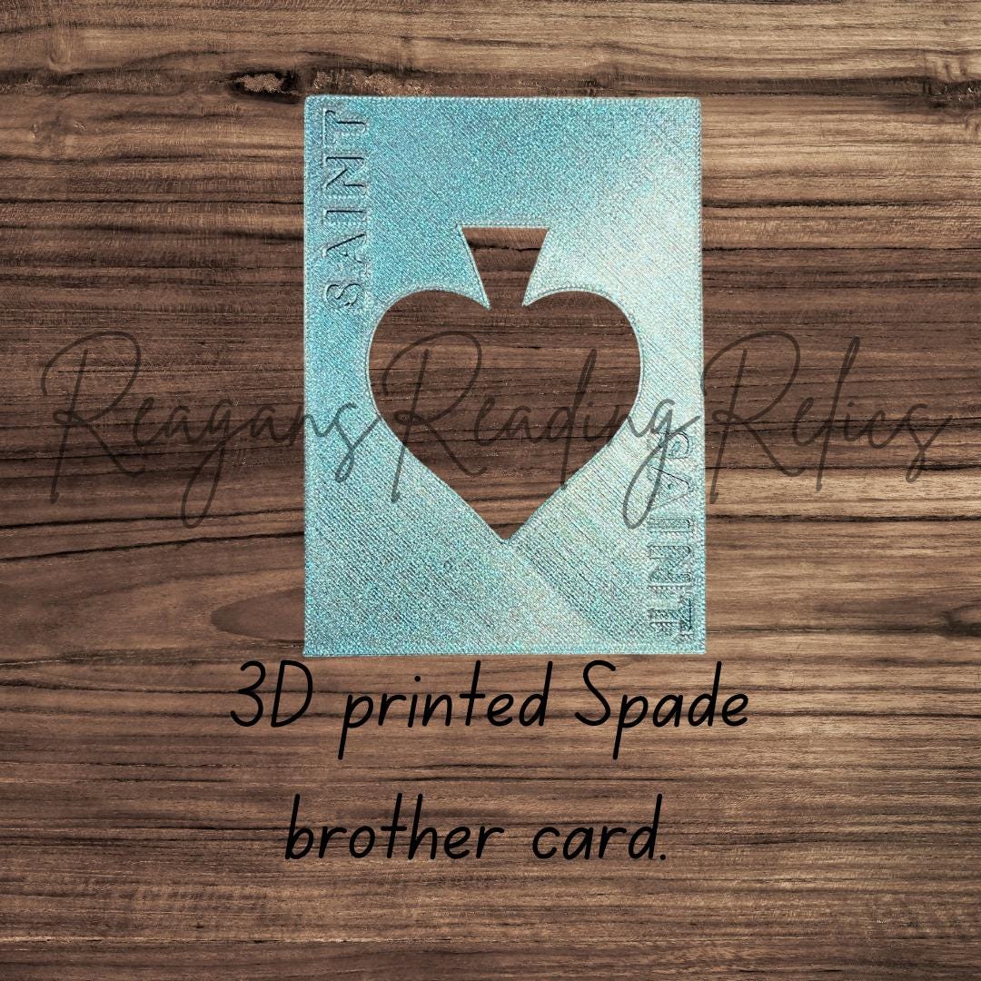 Officially Licensed 3D Printed Spade Brother Card – Reagans Reading Relics